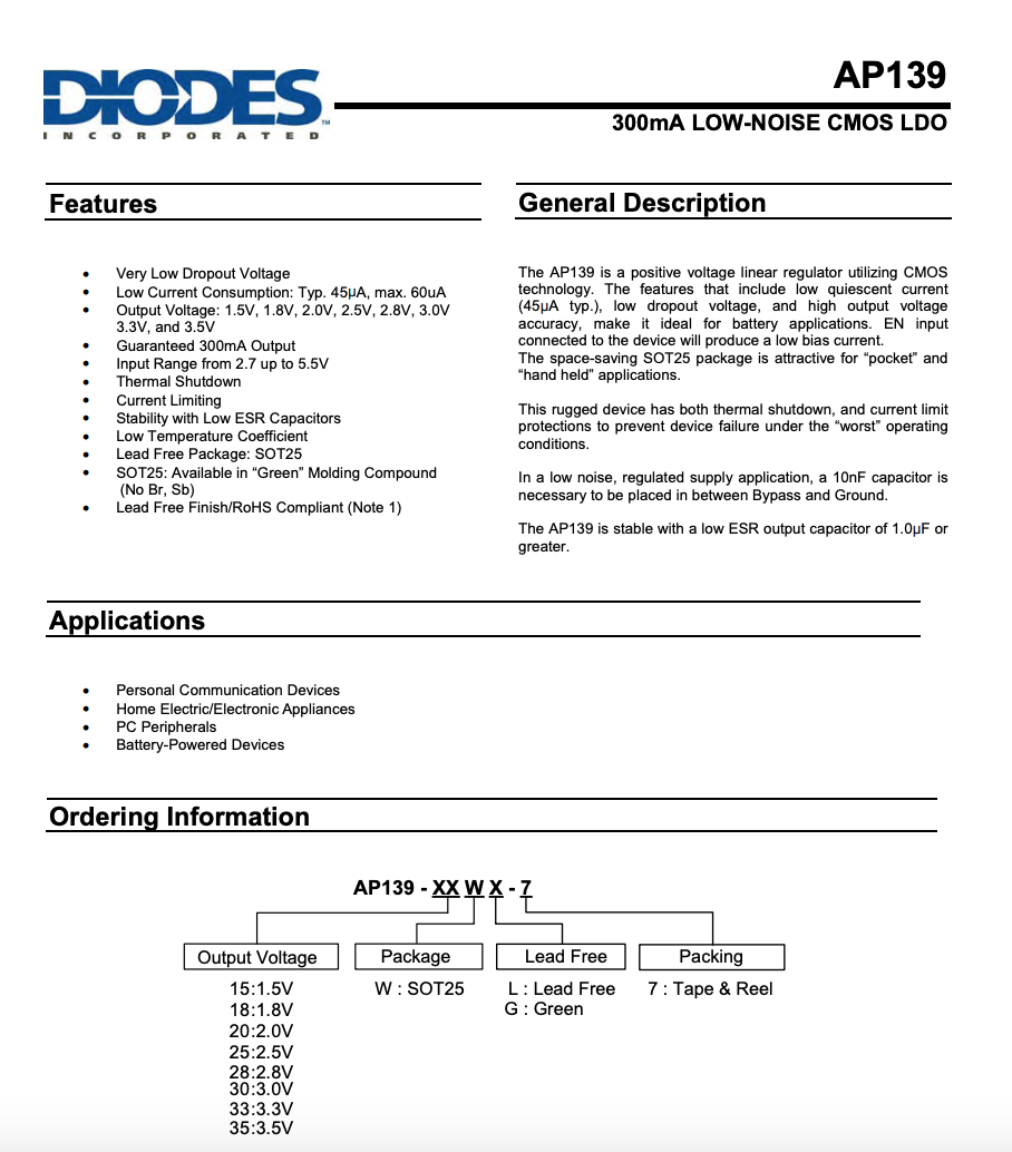 IC AP139-20WG-7 SOT23-5