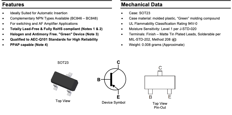 DIODES BC858B-7-F SOT23