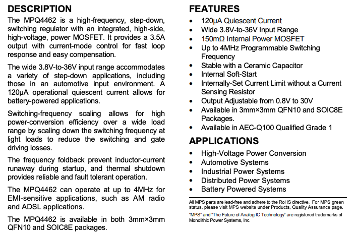 IC MPQ4462DQ-LF-Z 10QFN